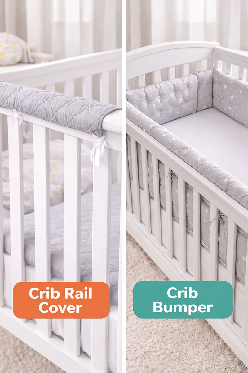 Crib Rail vs Crib Bumper: What’s the Difference?