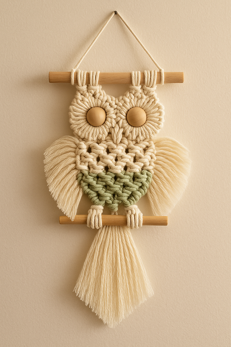 DIY Macrame Owl Wall Hanging Tutorial for a Woodland Nursery